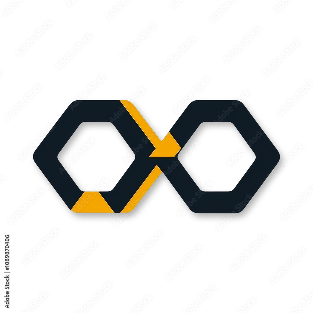 infinity logo, black and yellow logo, transparent background, modern ...