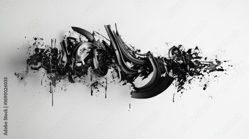 Arabic calligraphy in high contrast black and white, minimalistic and ...