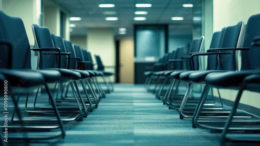 Photo & Art Print A labyrinth of bureaucratic corridors lined with rows ...