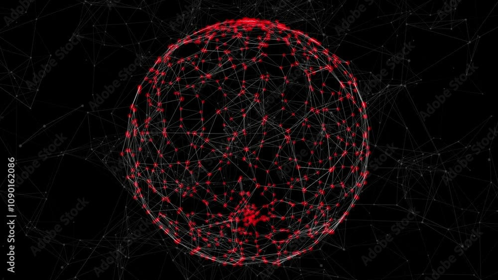 Plexus planet sphere of dots and lines, social networks, communication ...