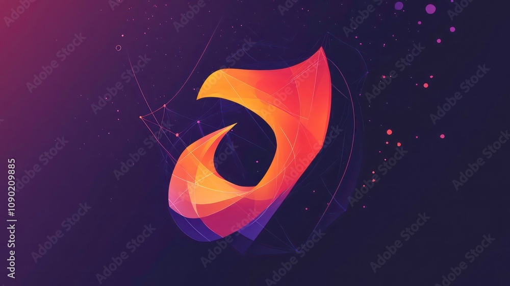 Stylized abstract emblem combining a bold sans-serif font with a swoosh ...