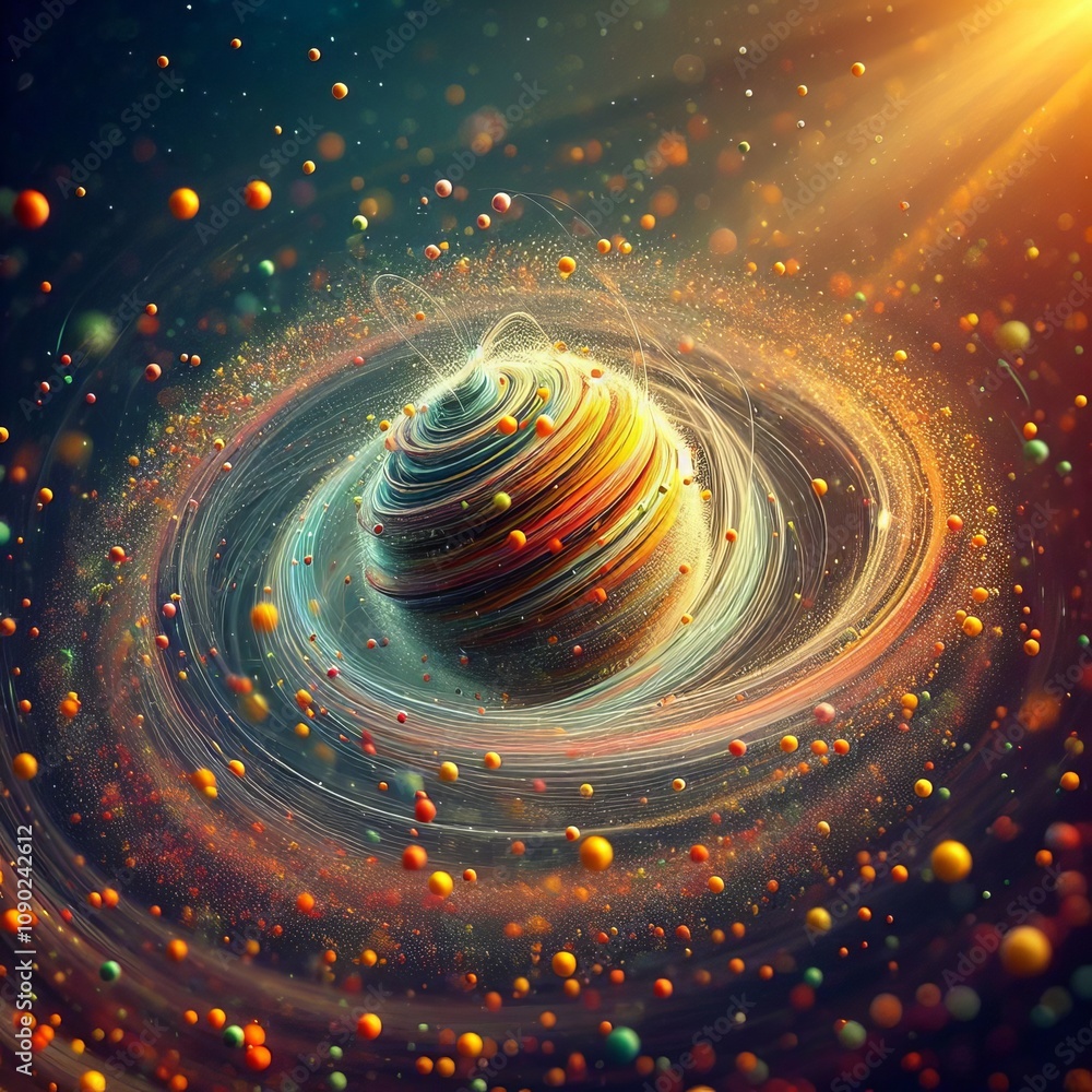 Spinning Particles A fast spinning microscopic object like a pol Stock ...