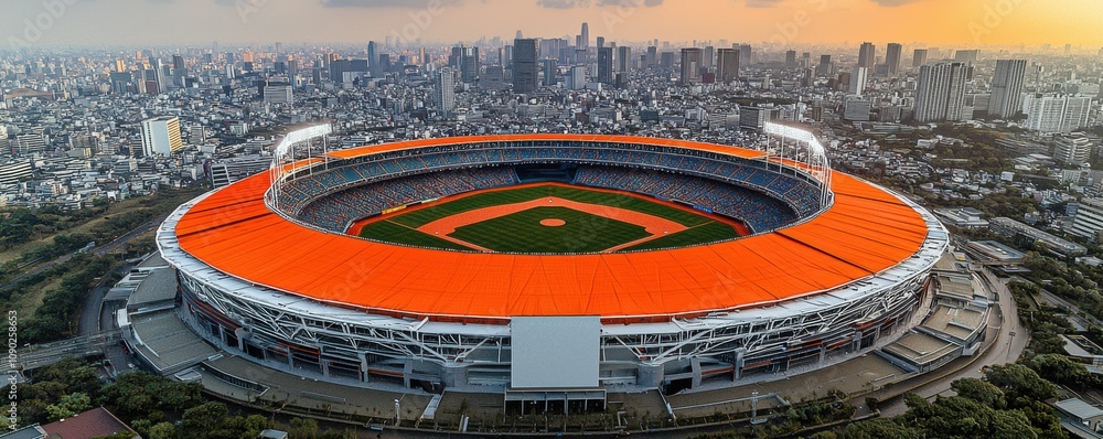 Tokyo Dome Aerial View Baseball Stadium Cityscape Sports Venue Japan Stock Photo | Adobe Stock