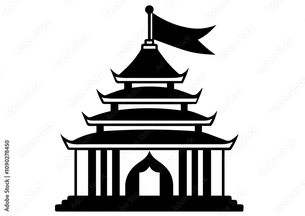 Indian Religious Temple, Hindu flag, temple flag. Indian Temple, Mandir ...