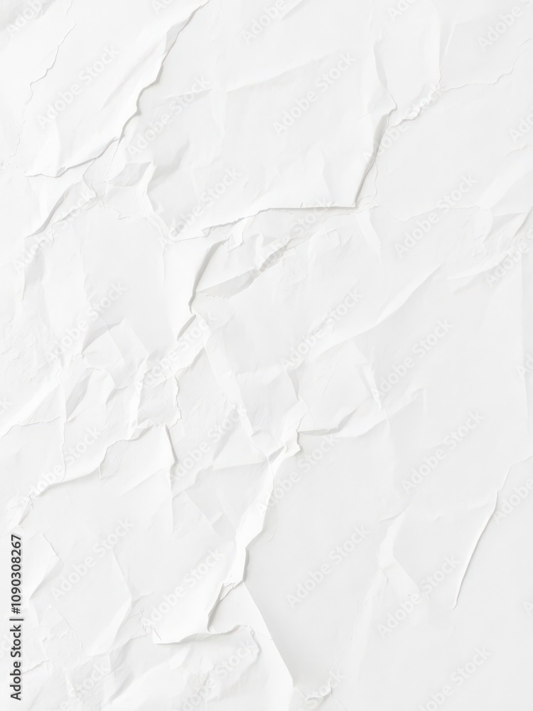 White creased poster texture with wrinkles and folds for background or ...