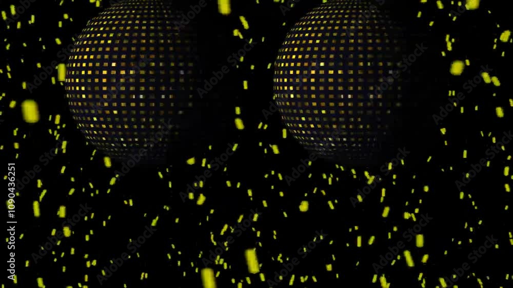 Gold rotating ball 3D Animation with gold glitter particle moving ...