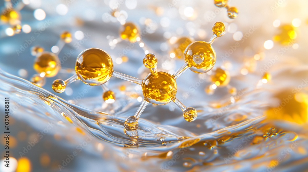 Intricate 3D Molecular Bubbles with Visible Surface Tension in Liquid ...