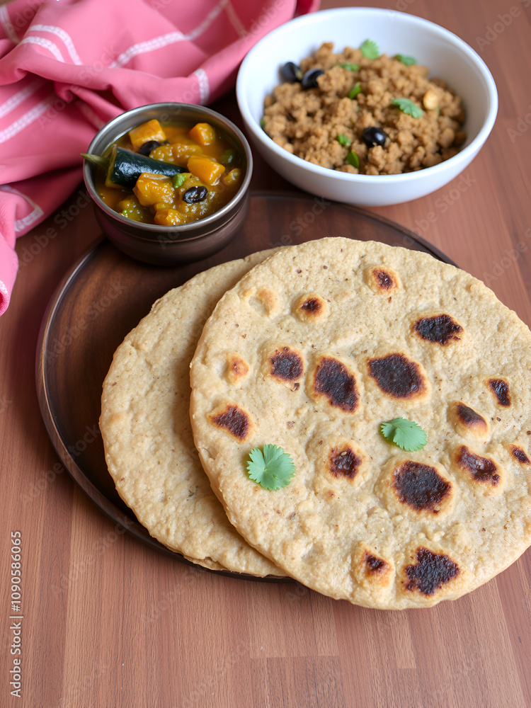 Multigrain Roti or millet flat bread.Made with chana ,caun, green moong ...