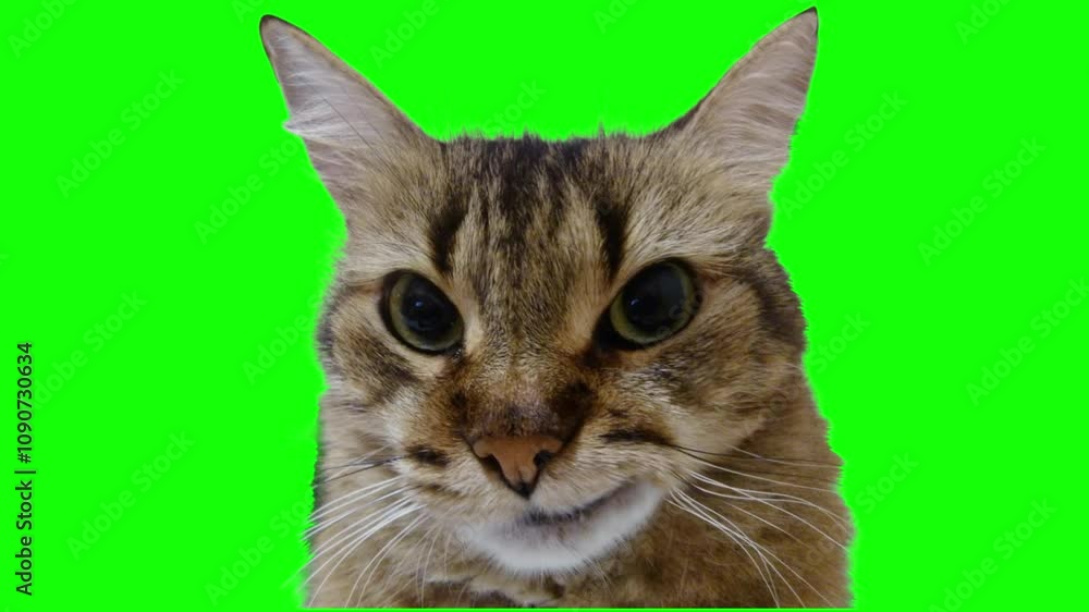 Cat funny reaction green screen background, cat meme template green ...