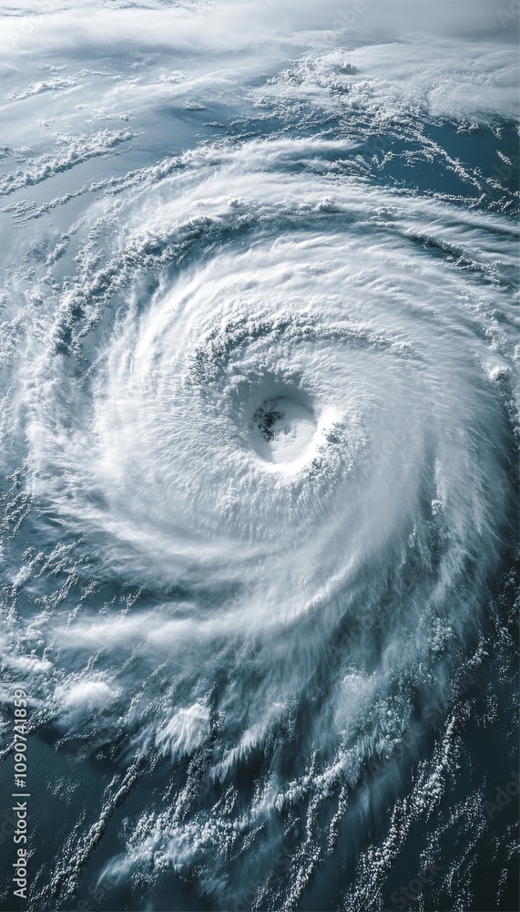 Cyclone From Space, Majestic Hurricane Eye And Swirling Clouds, Power ...
