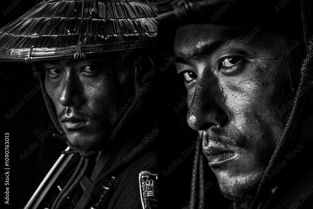 Generative AI Image of a Traditional Samurai Warrior with Intense ...