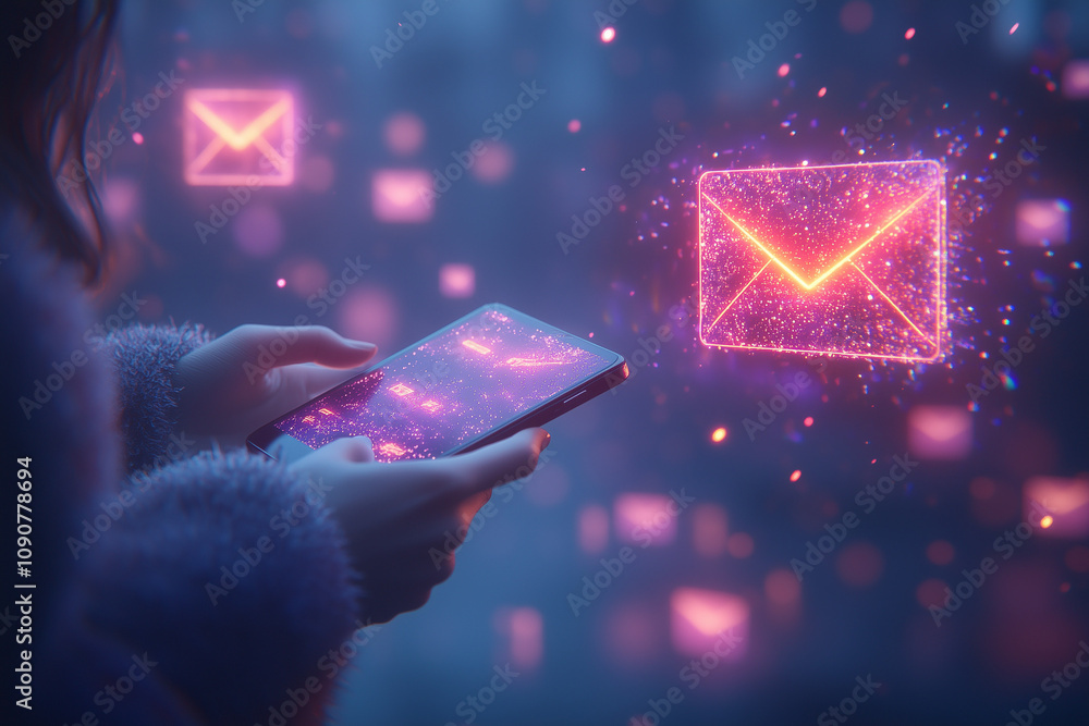 SMS spam, fake text message phishing from scammer concept. System ...