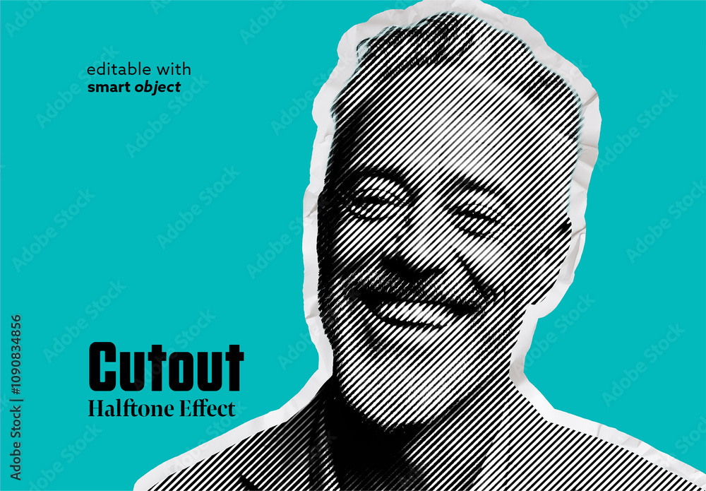 Modelo de Cutout Halftone Effect do Stock | Adobe Stock