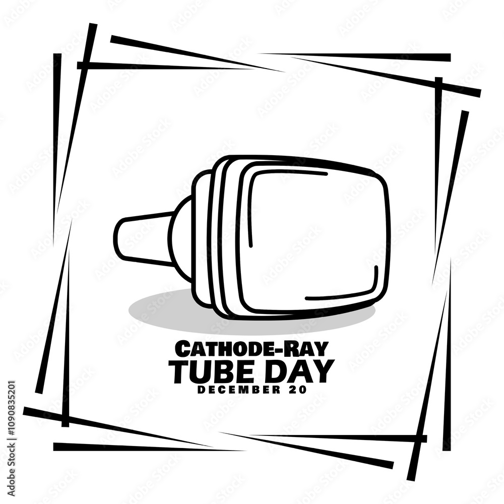 Cathode-Ray Tube Day to celebrate on December 20th. Line art of a ...
