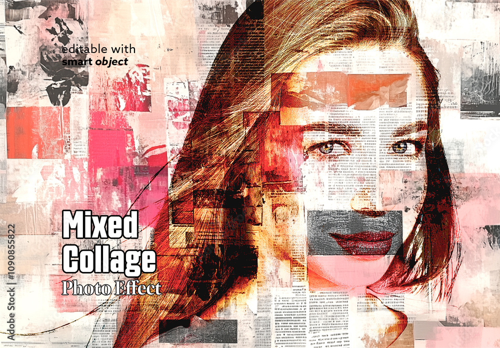 Mixed Collage Photo Effect. Some Elements are AI Generated Stock ...