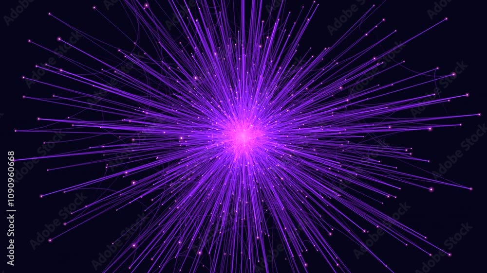A vibrant purple explosion of light illuminates the center of the image ...