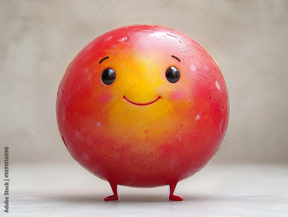 vibrant red blood cell character stands friendly smile and expressive ...