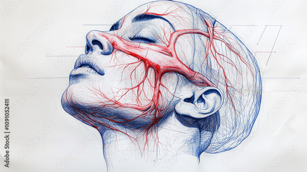 detailed top schematic offers clear view facial vascular anatomy ...