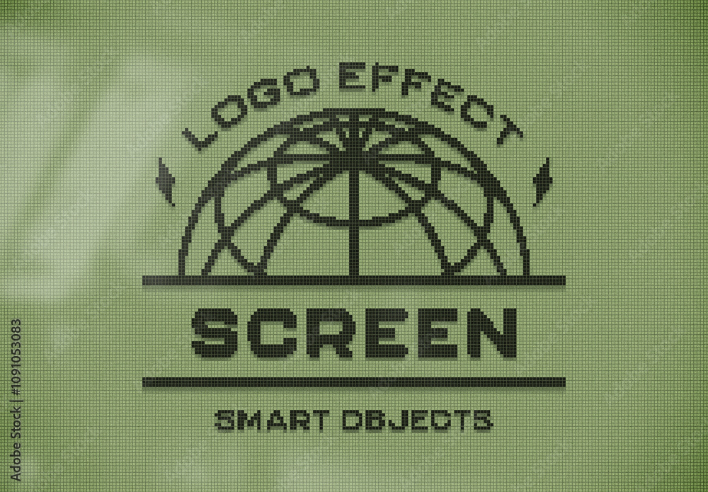 LCD Screen Text & Logo Effect Mockup Stock Template | Adobe Stock