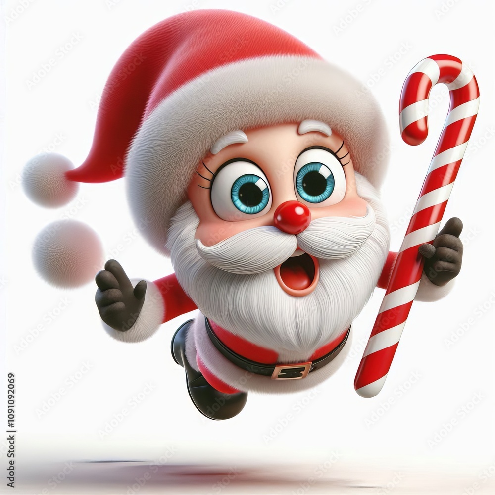 Cartoon Santa Claus, jumping eyes, expression of surprise, picarona ...