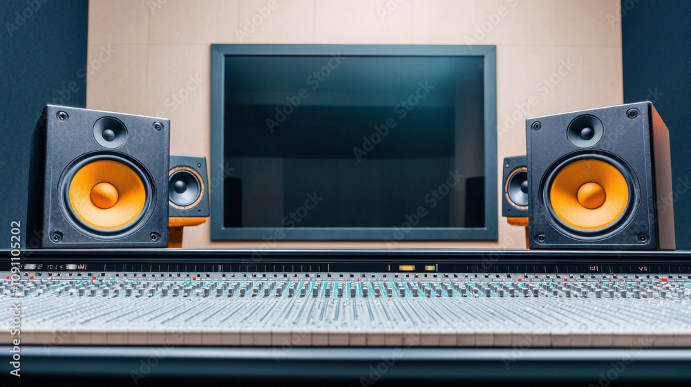 Voice and sound clarity concept. Modern recording studio with ...
