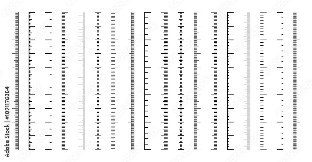 Vertical measurement scales with divisions. Realistic scale for ...