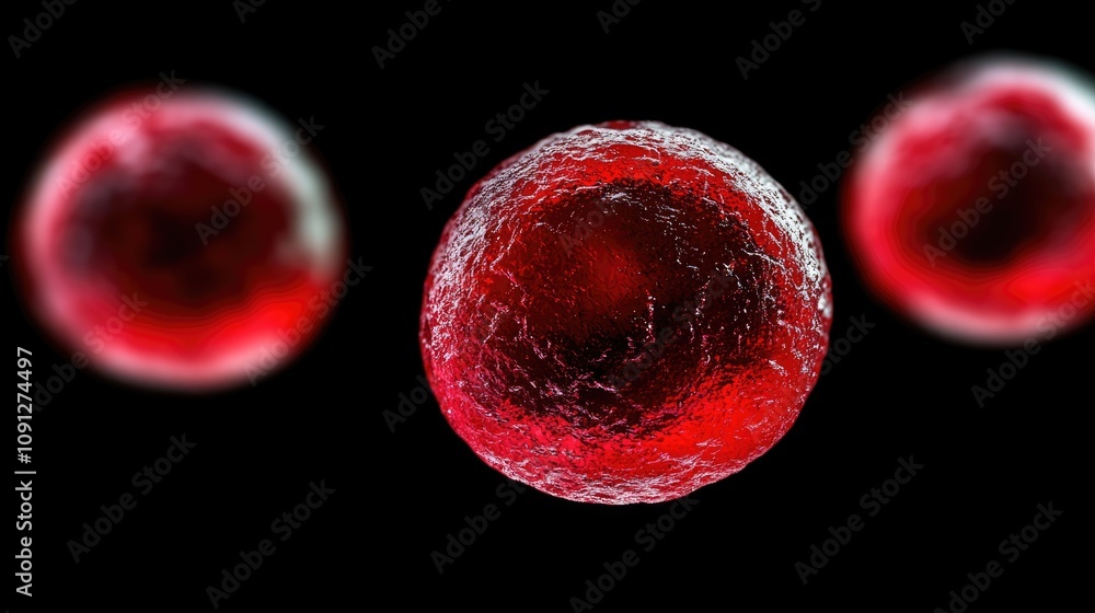 ภาพประกอบสต็อก Red blood cells depicted in a close-up view, showcasing ...
