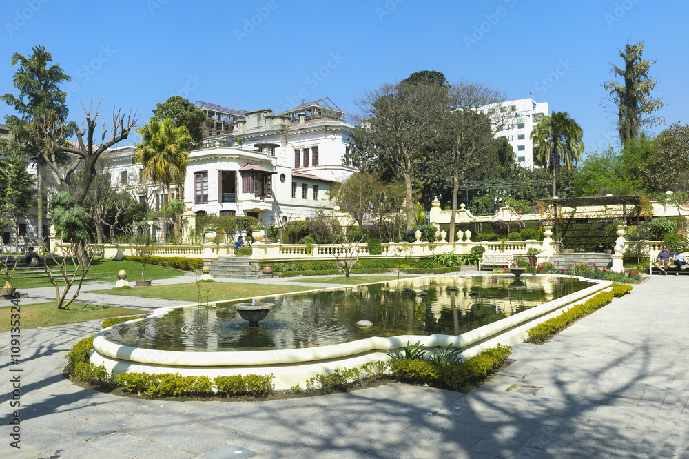 Garden of Dreams, Gallery building and pond, Kaiser Mahal Palace ...