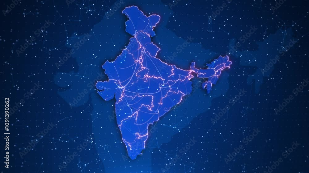 Digital India technology, India Map technology abstract background ...