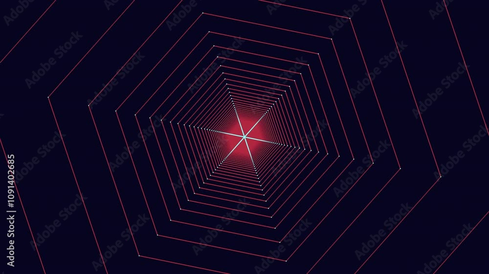 3D spider web created with red lines on a black background. The lines ...