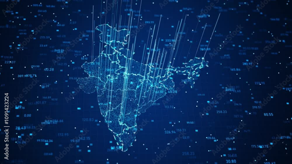 Digital India Map country Digital India Concept, India Map with ...