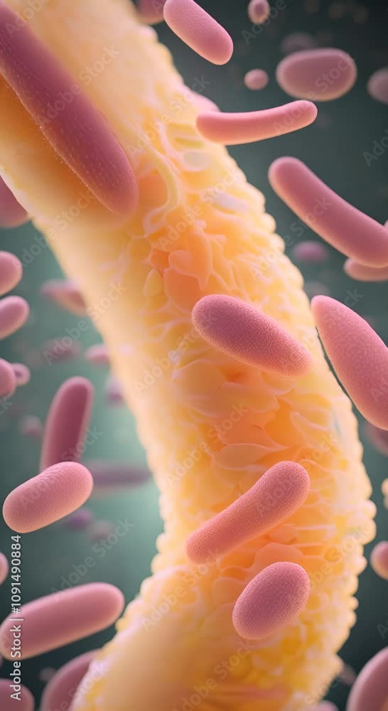 Bacteria Colony Microbiome and Bacteria inside intestines Microbes ...