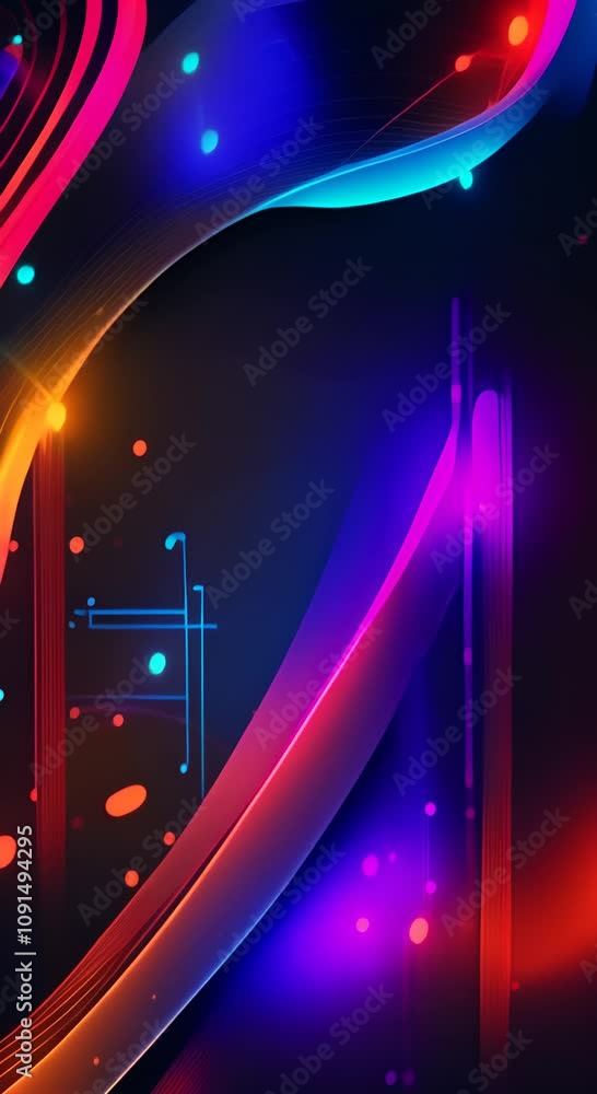 Music key neon colors on black background Music notes abstract blue ... Music key neon colors on black background Music notes abstract blue ...