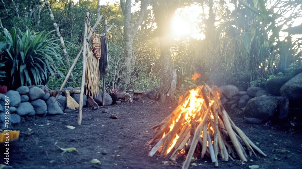 Ritual de Sanación en la Selva: Un Chamán Indígena Realizando un Ritual ...
