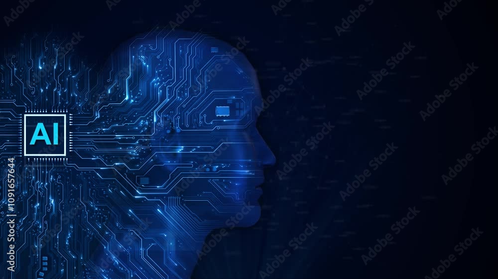 Futuristic Digital Interface Human Interaction. Machine learning ...