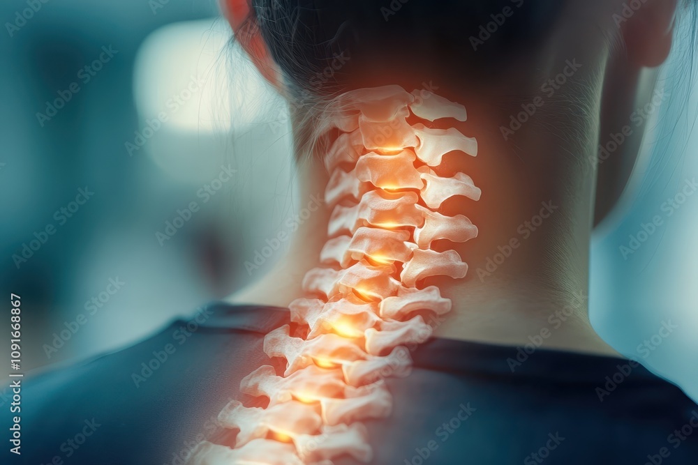 Visual representation of human spine anatomy in relation to the neck ...