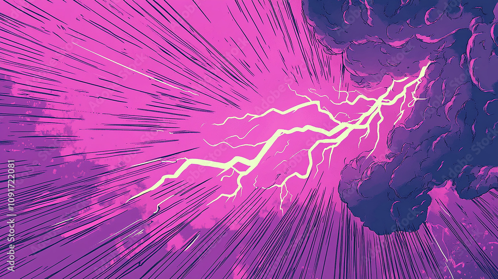 Cartoon lightning animation. Animated frames of electric strike, magic ...