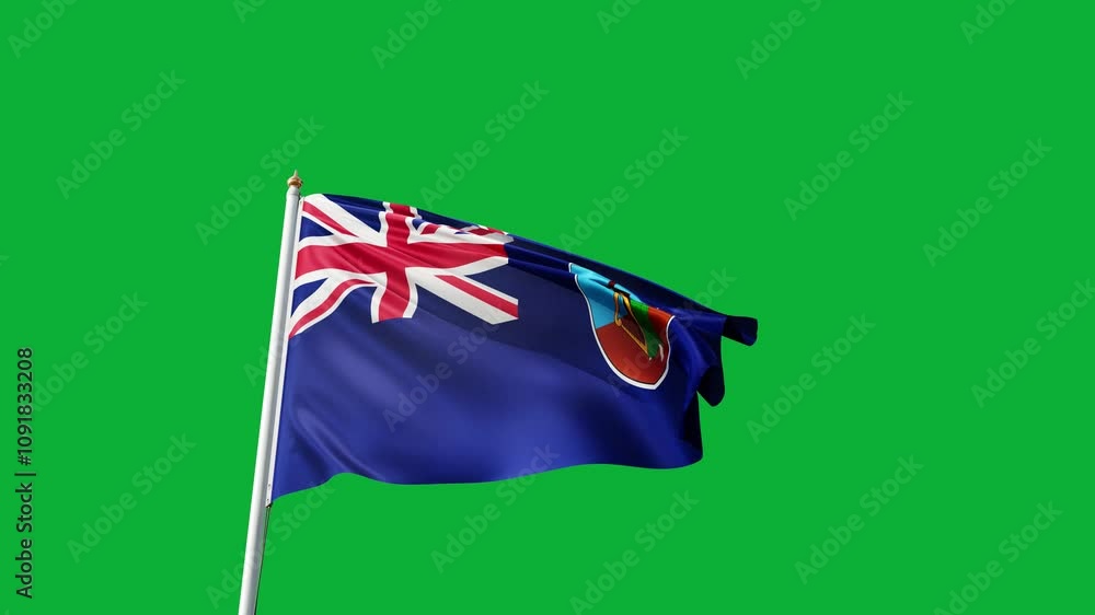 flag of montserrat on a green screen, no background, transparent ...