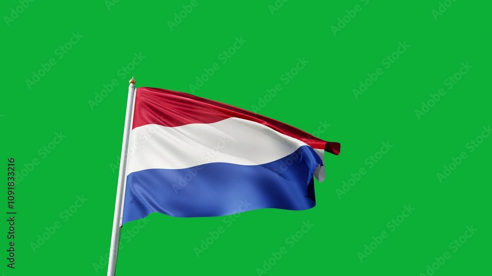 flag of netherlands on a green screen, no background, transparent ...