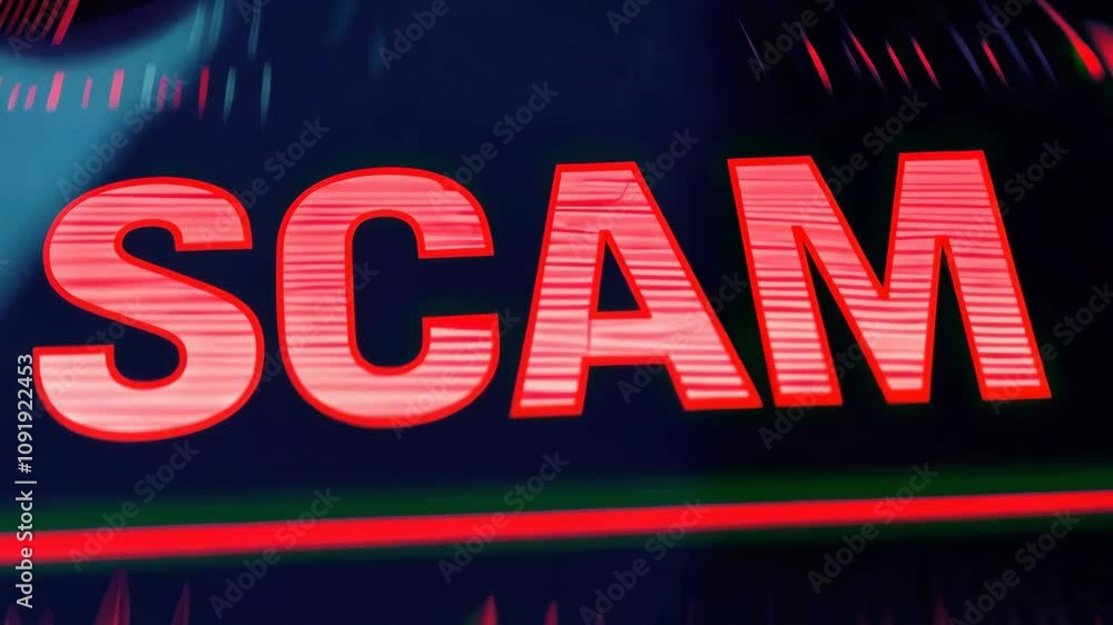 Red Alert SCAM Warning Signs in Bold Text to Protect Against Fraud ...