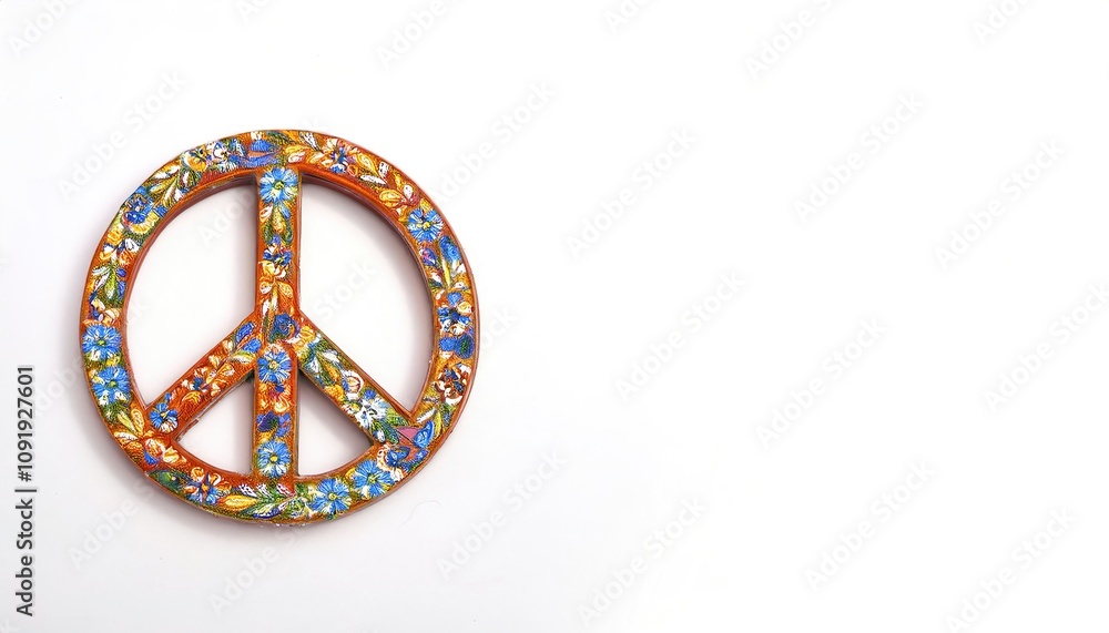 Tie dyed peace hippie 1960s groovy sign or symbol designed for the ...