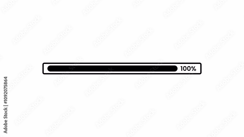 Loading progress bar animation from 0 to 100 with transparent ...
