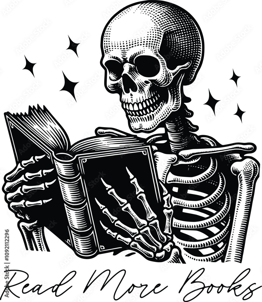 Skeleton Reading a book svg, book svg, skeleton svg, halloween svg, book vector, skull svg ...