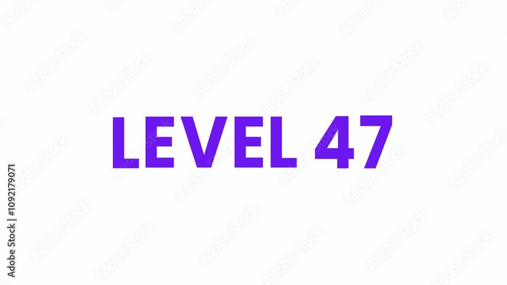 Level 47 Text Animation. Alpha matte with transparent background 4K ...