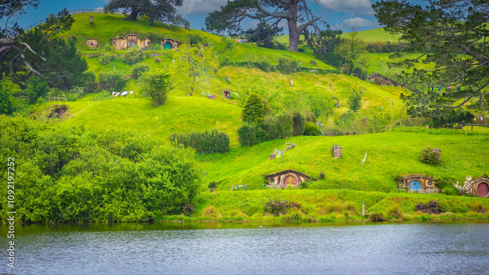 MATAMATA- NEW ZEALAND -NOVEMBER -2- 2022: Hobbiton - movie set created ...