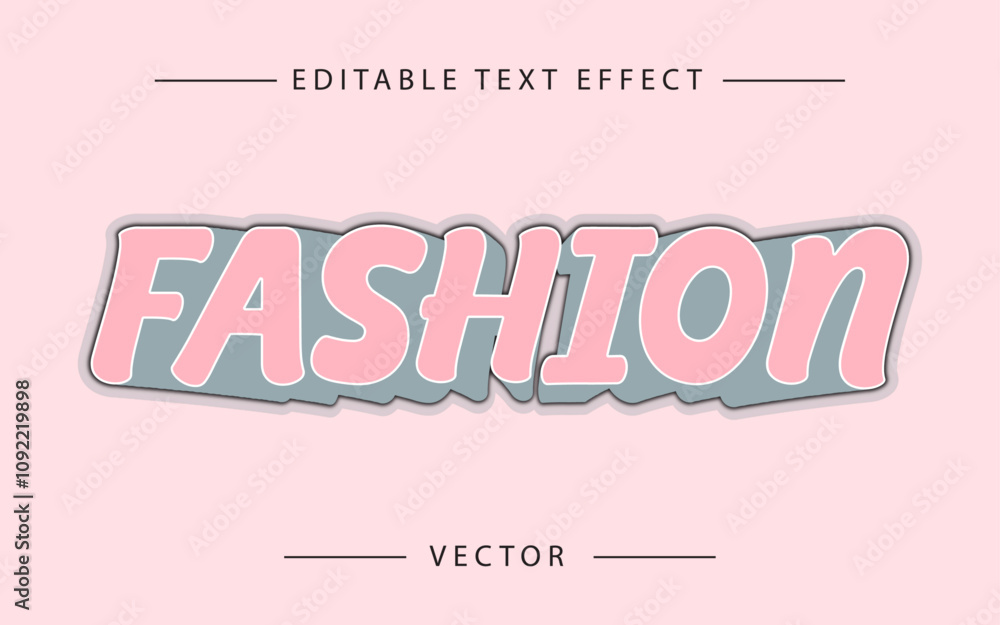 Fashion text colorful modern style editable text effect. pink text ...