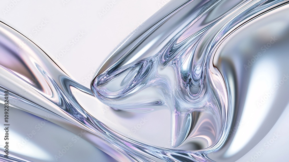 Futuristic background with sleek chrome textures and fluid reflections ...