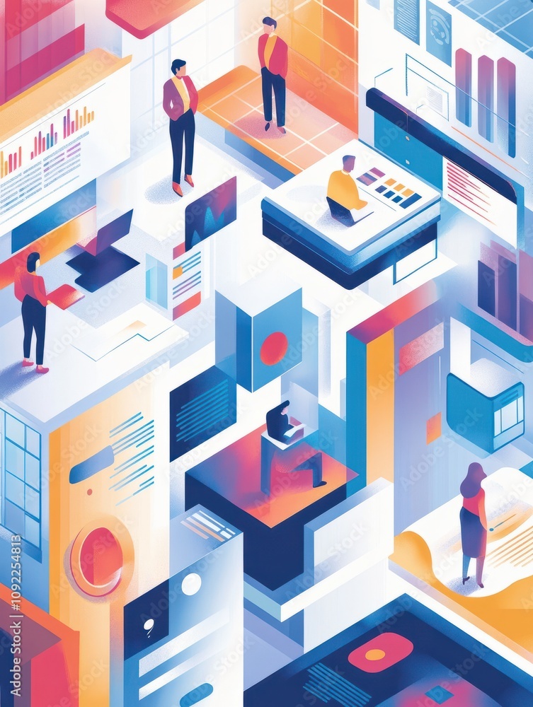 Business digitalization abstract concept vector illustration set ...