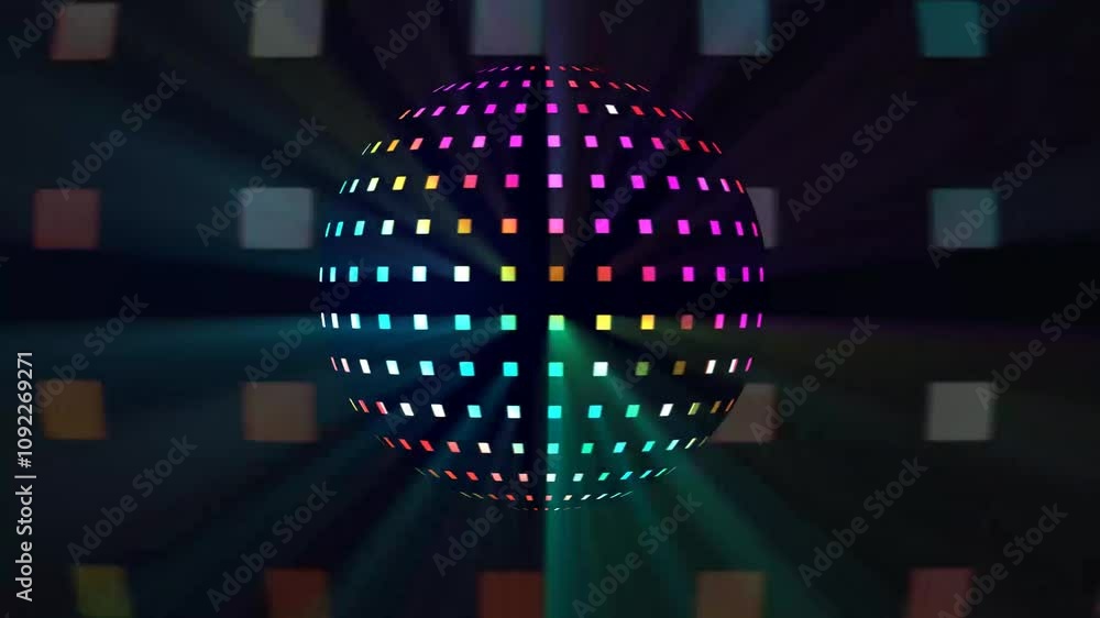 Gold rotating ball 3D Animation with gold glitter particle moving ...