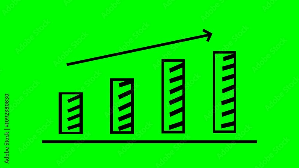 Displays a growth statistical curve, showing increasing column length ...